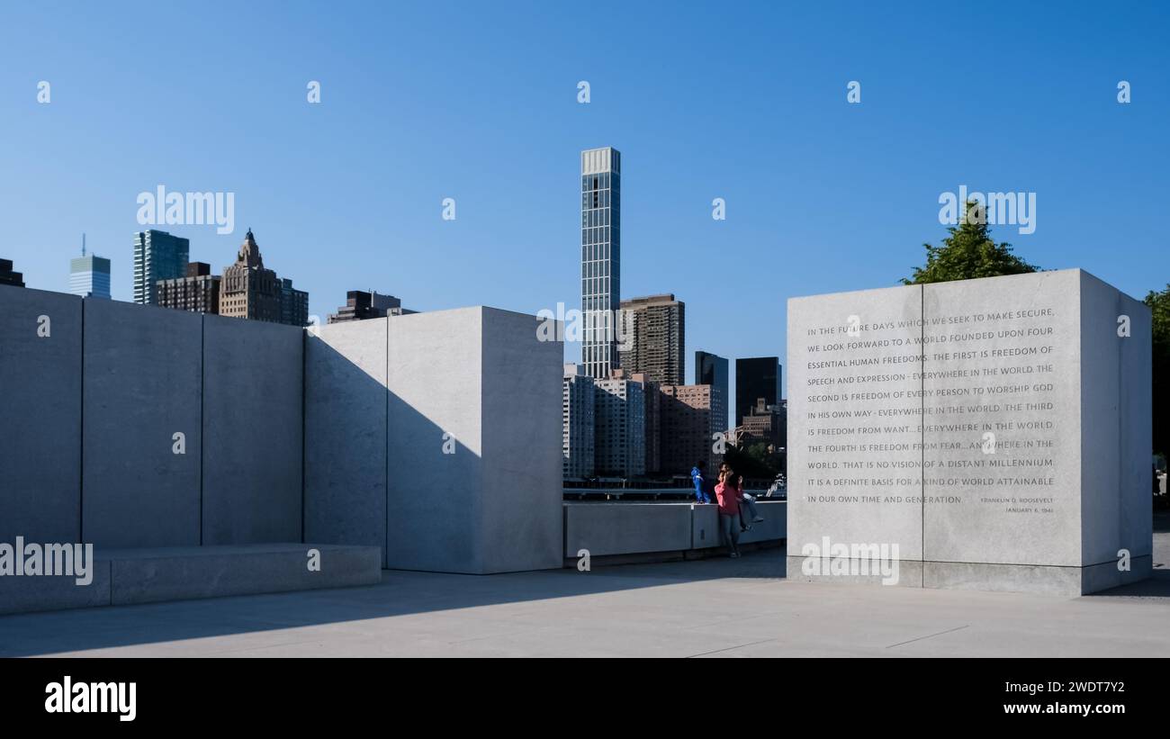 View of the Franklin D. Roosevelt Four Freedoms Park, a memorial to ...