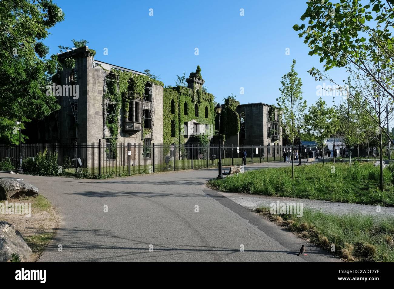 View of the Smallpox Hospital, a historic abandoned hospital located on ...