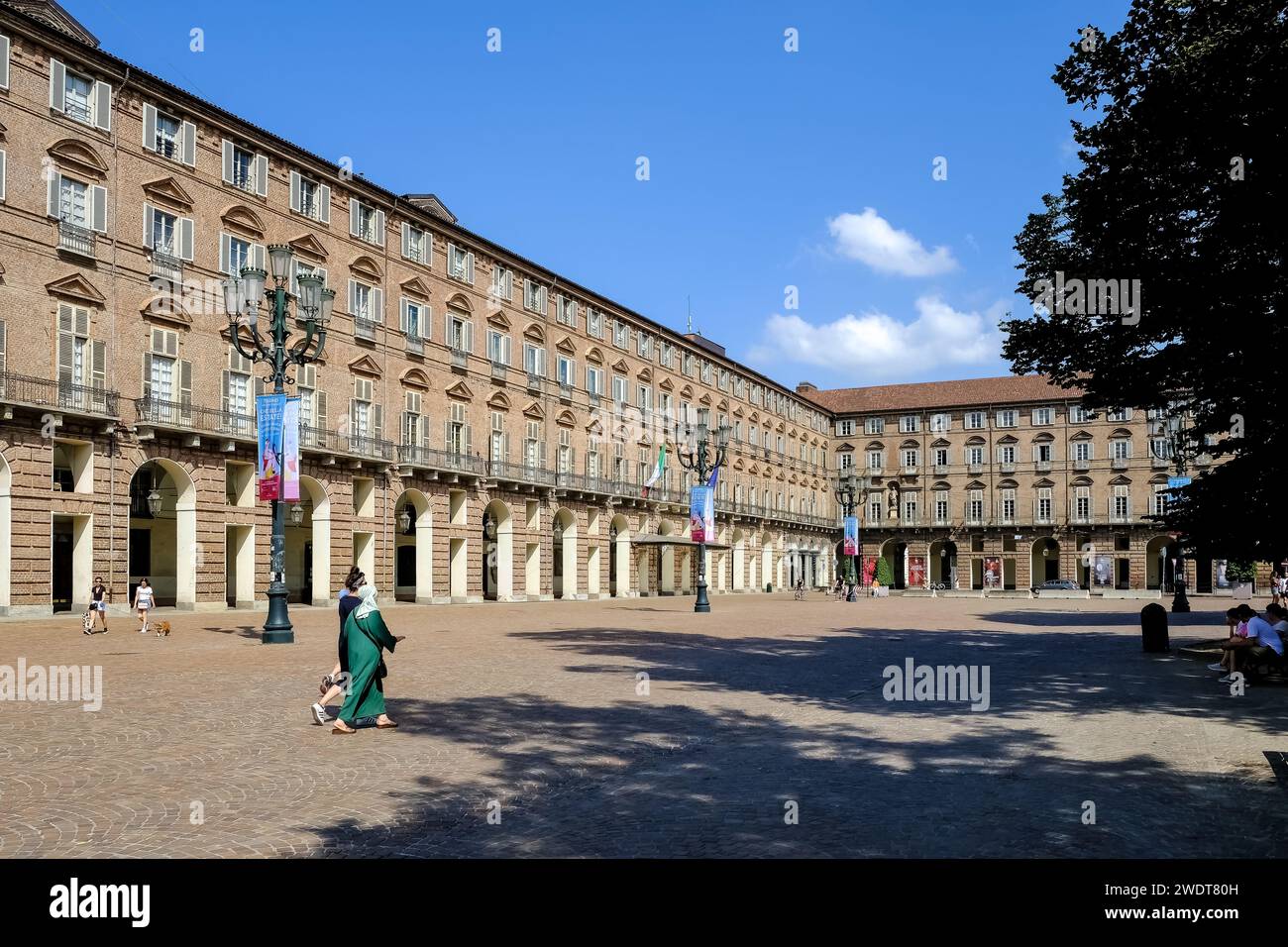 Architecture in the Piazza Castello, a prominent rectangular city ...