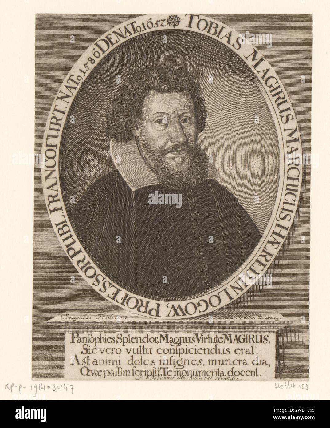 Portrait of Tobias Magirus, Christian Romstet, 1665 - 1721 print paper ...
