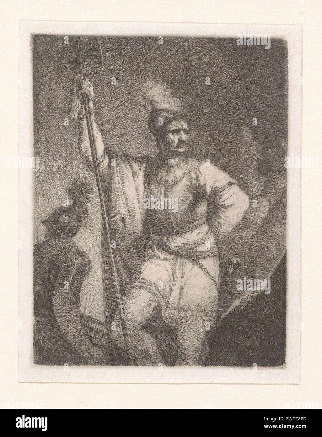 Soldaat Met Hellebaard en Helm, Michał Płoński, 1802 print paper ...