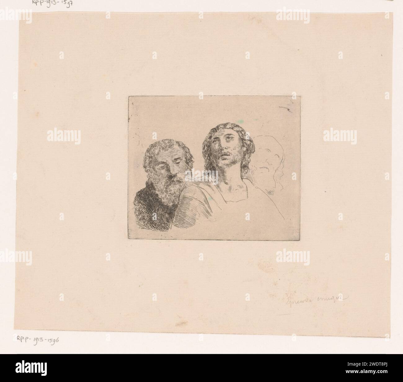 Study of Christ with two figures, Joseph Meganck (attributed to), 1817 ...