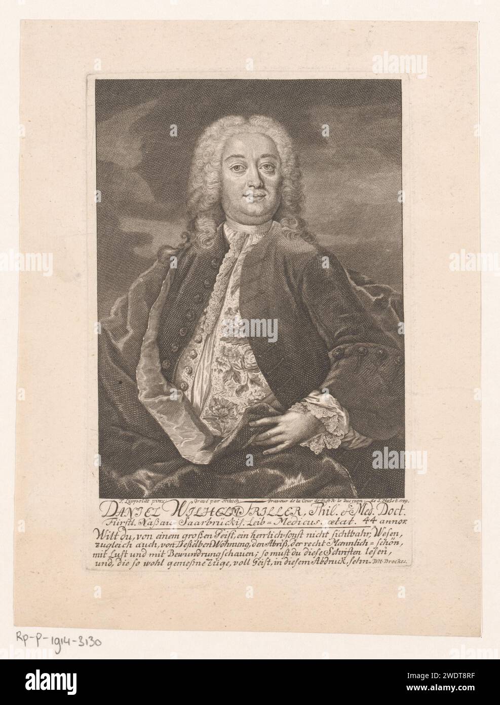 Portrait of Daniel Wilhelm Triller at the age of 44, Christian Fritzsch ...