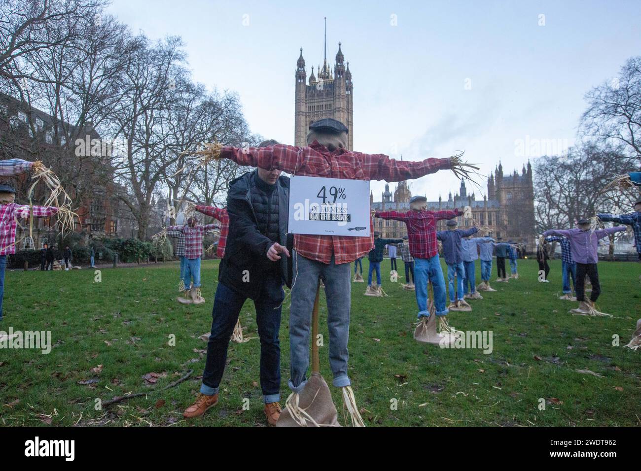 London, England, UK. 22nd Jan, 2024. Scarecrows standing outside ...