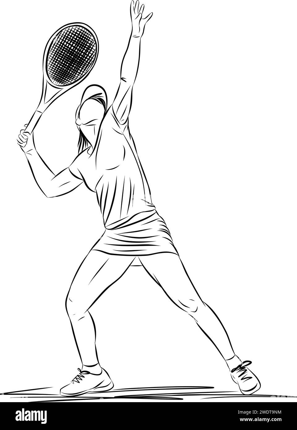 Woman tennis serve Stock Vector Images - Alamy