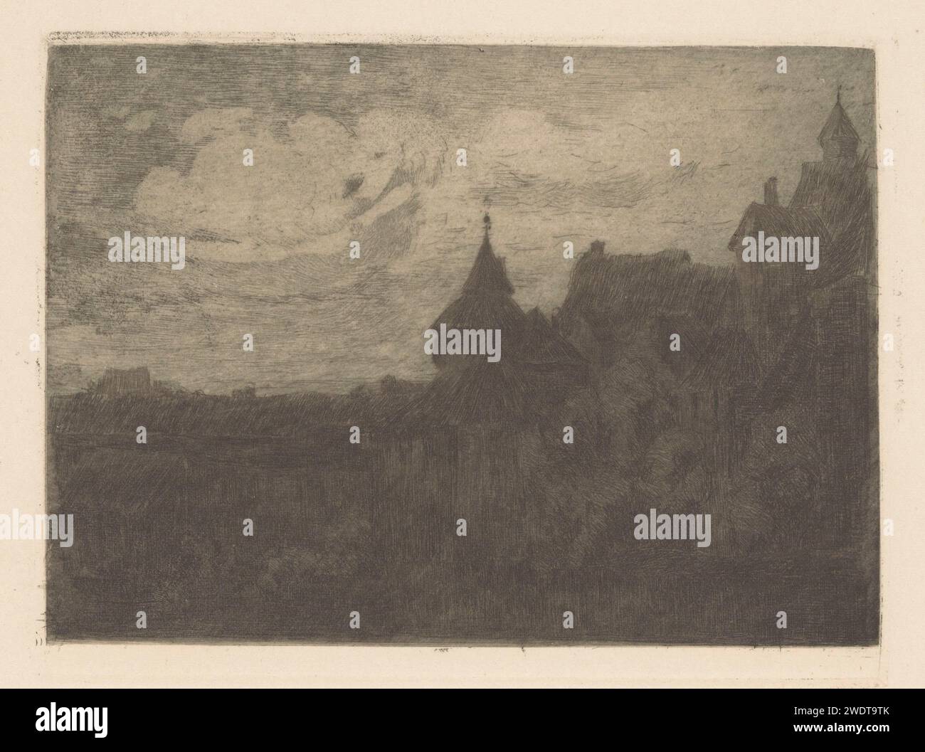 Nuremberg, Etha Fles, 1867 - 1938 print A few buildings and towers from ...