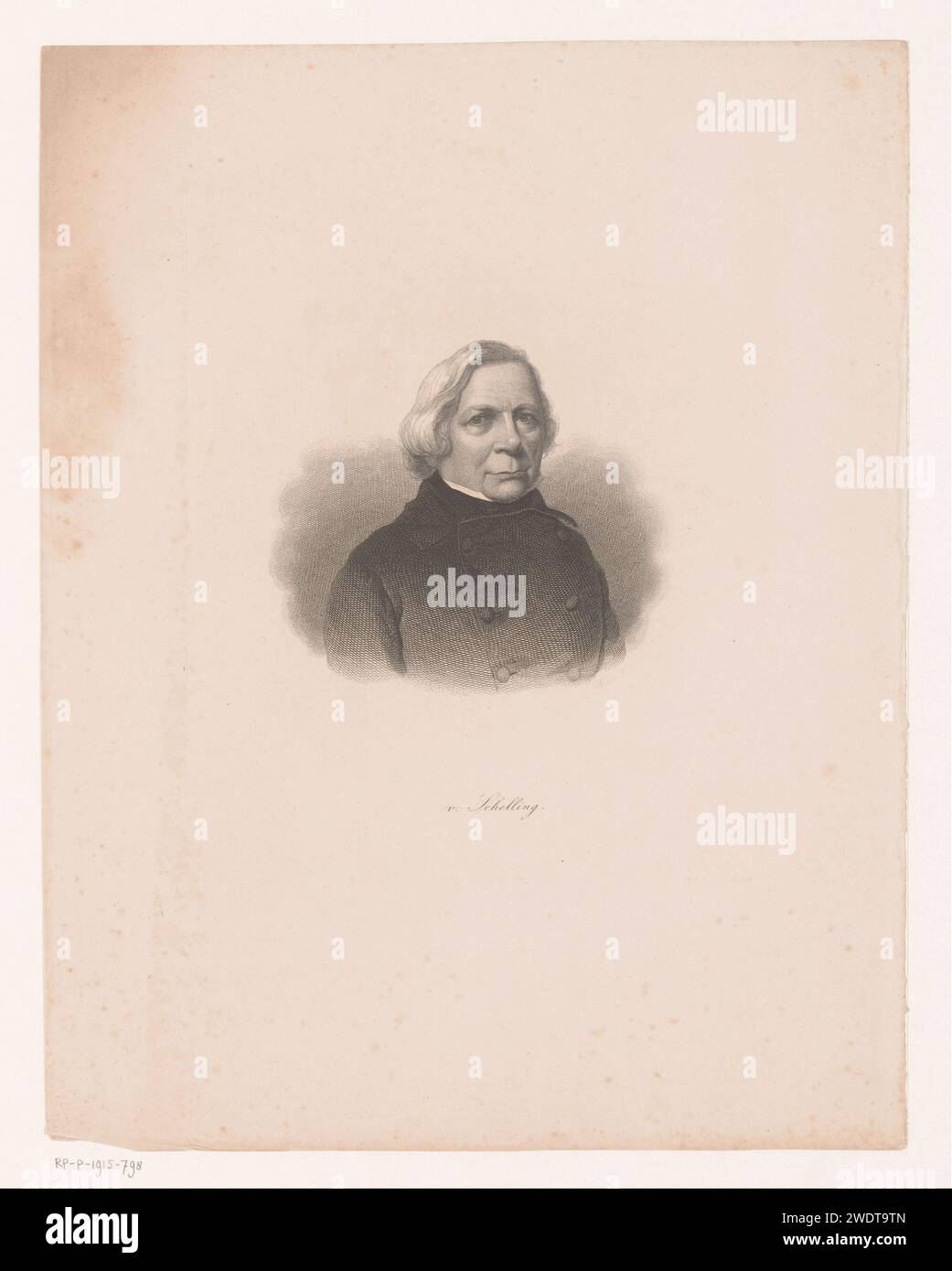 Portrait van Friedrich von Schelling, August Weger, 1840 - 1892 print ...