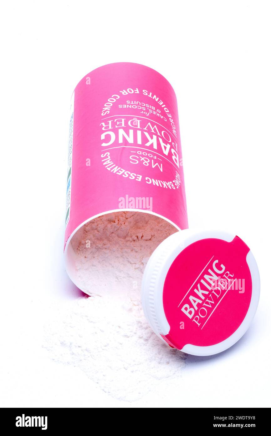 150g Container of Marks and Spencer M&S Baking Powder Spilling onto a ...