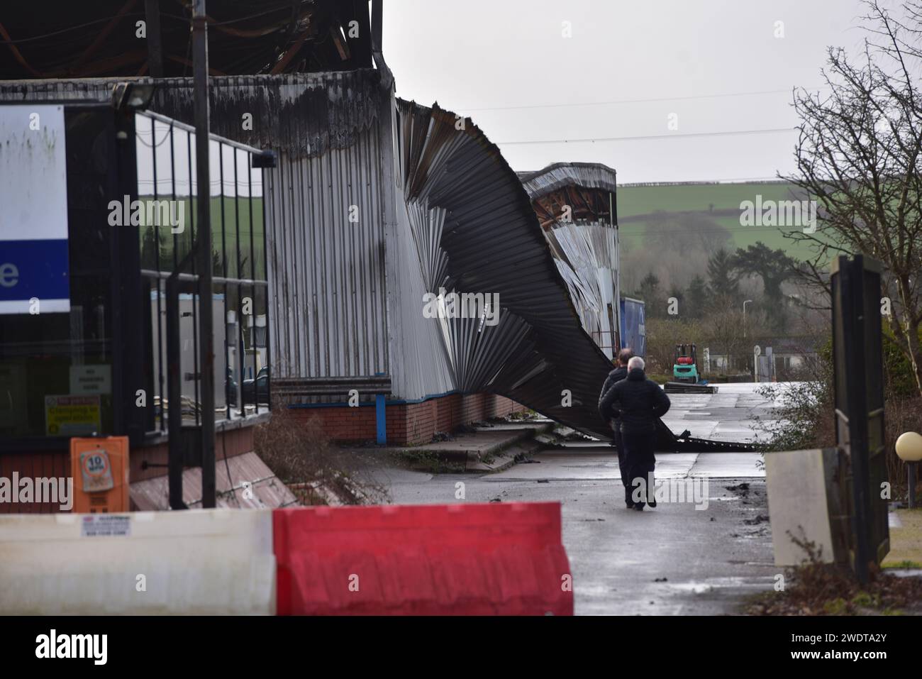 Ex Sony plant fire, Bridgend Industrial Estate, South Wales Stock Photo ...