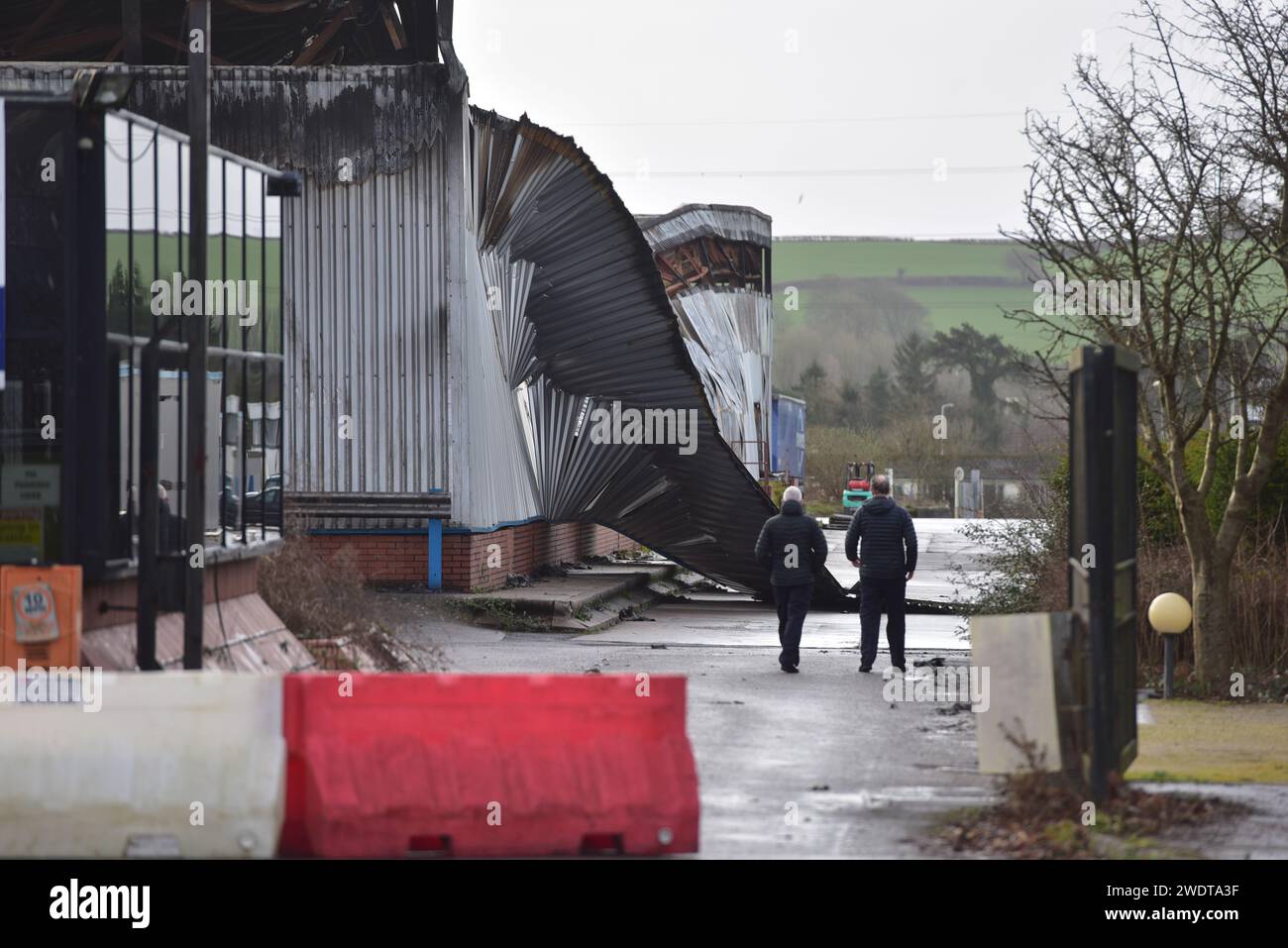 Ex Sony plant fire, Bridgend Industrial Estate, South Wales Stock Photo ...