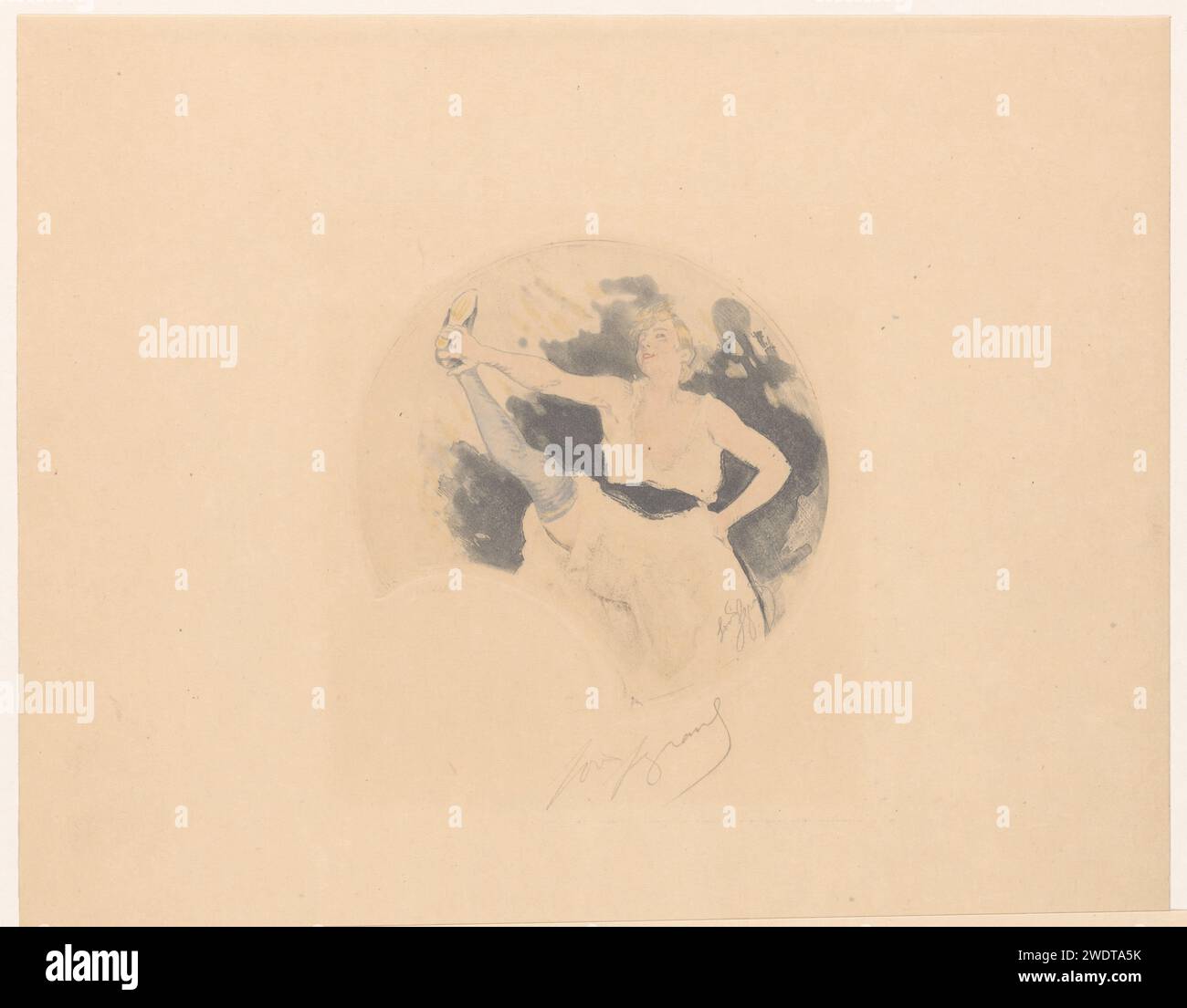 Dancer with lifted leg, Louis Legrand, 1892 print France paper etching ...