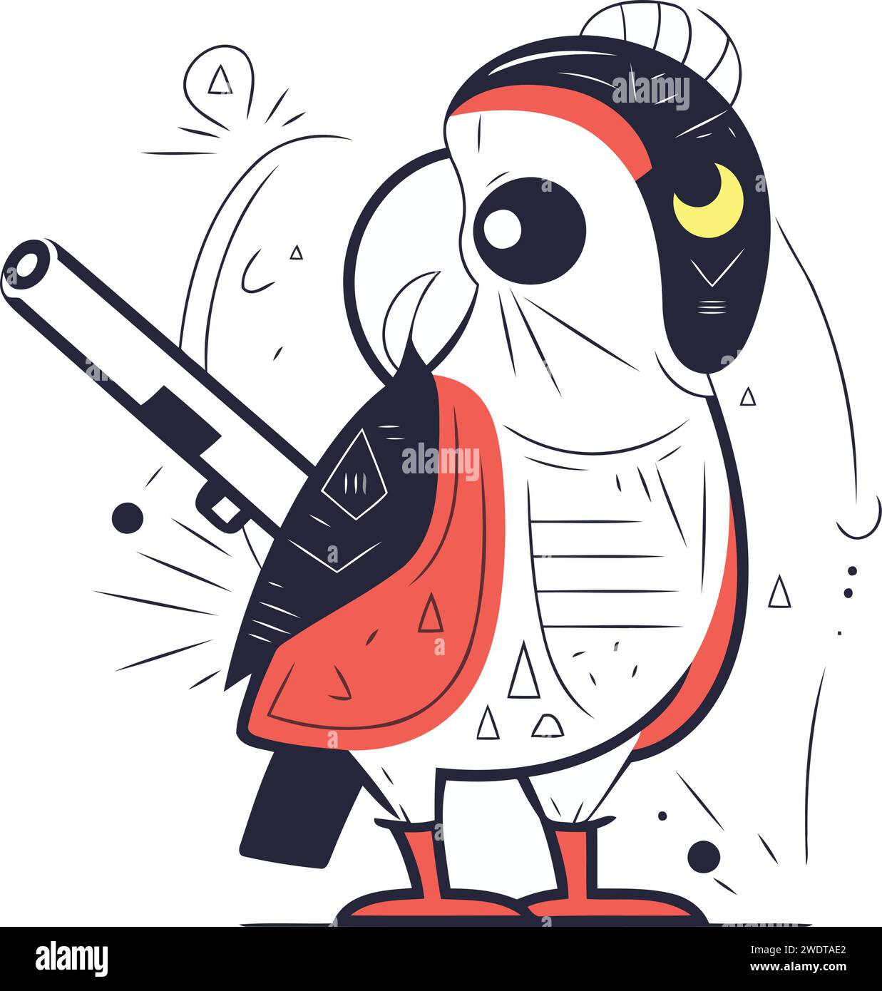 Parrot gun drawing Cut Out Stock Images & Pictures - Alamy