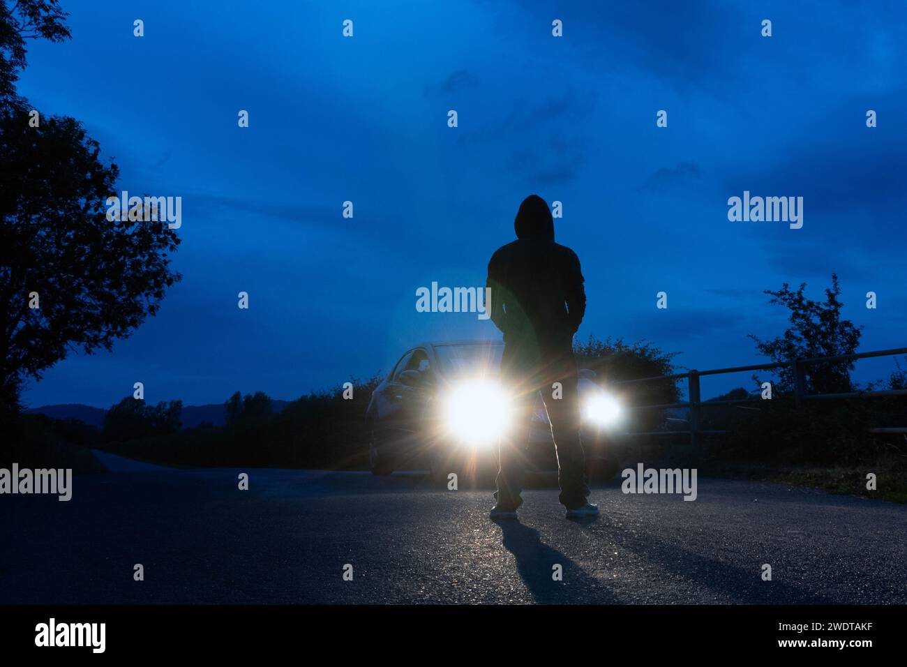 Scary road night car hi-res stock photography and images - Alamy