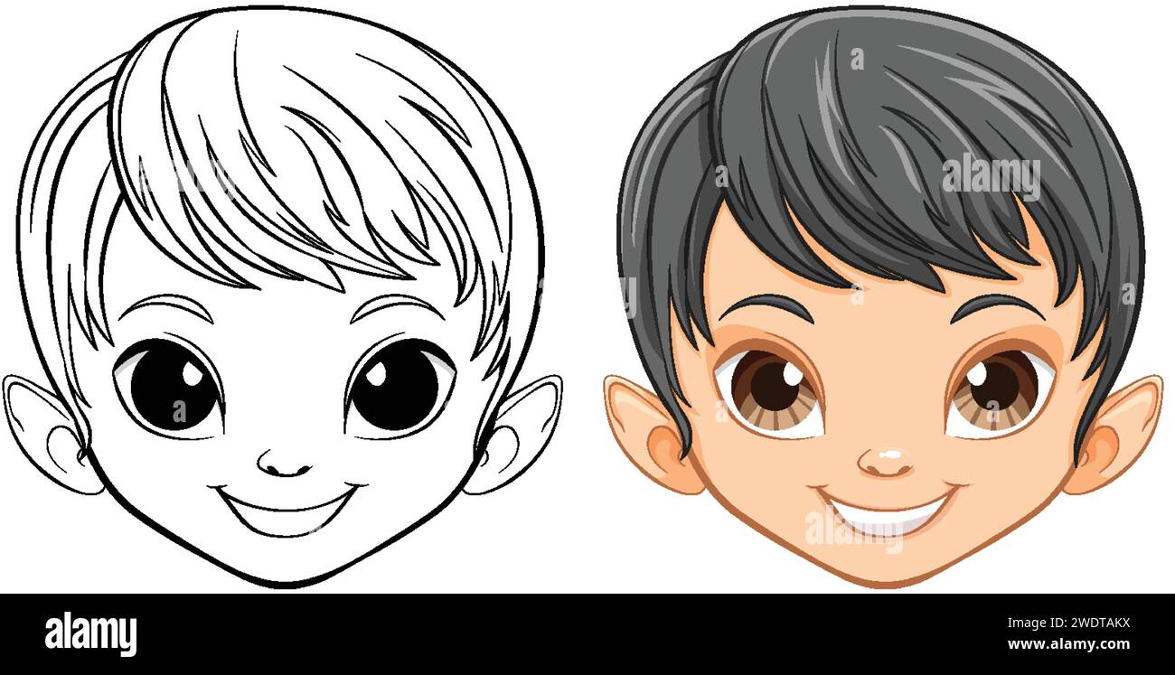 Two smiling boys' faces in vector style Stock Vector Image & Art - Alamy