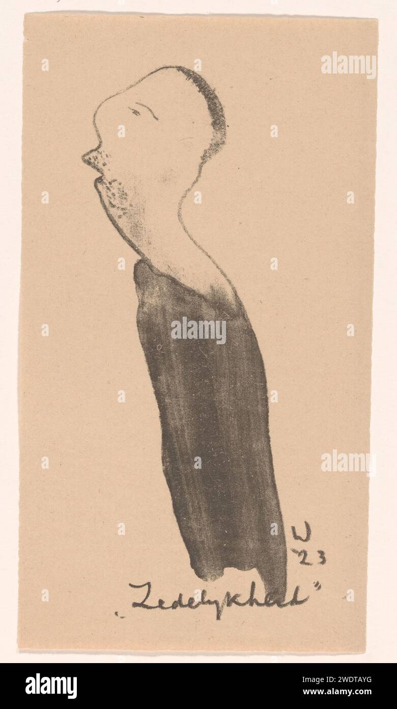 Morality, Erich Wichmann, 1923 print Abstracted figure with stubble ...