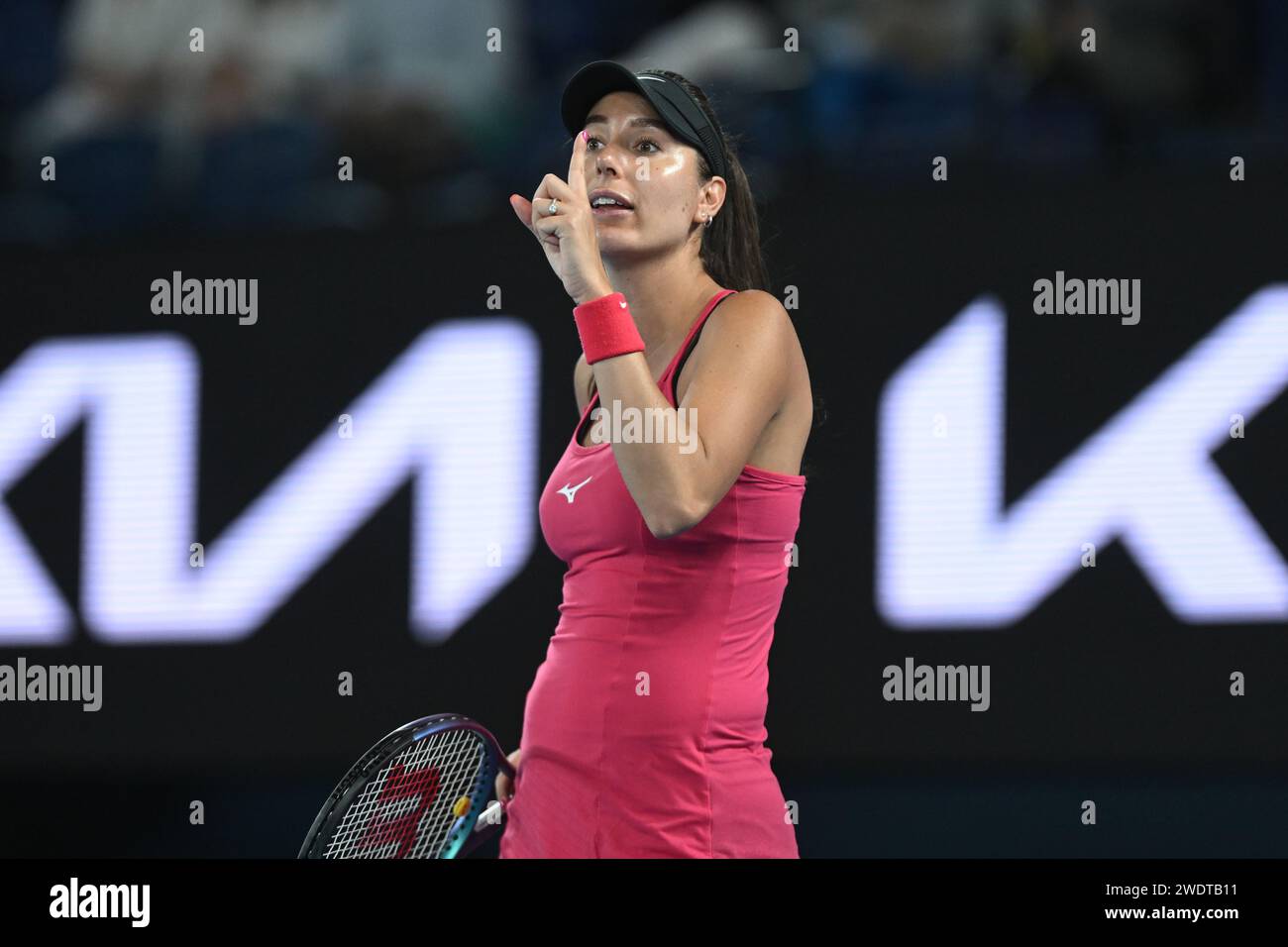 Melbourne, Australia. 22nd Jan, 2024. Oceane Dodin of France during her 4th round match against ...