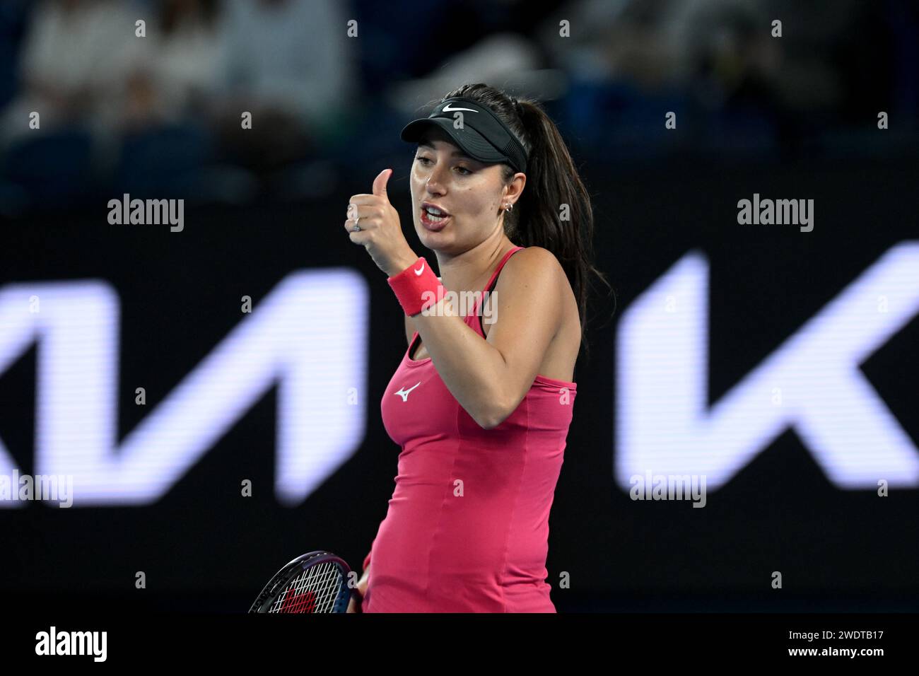 Melbourne, Australia. 22nd Jan, 2024. Oceane Dodin of France during her 4th round match against ...