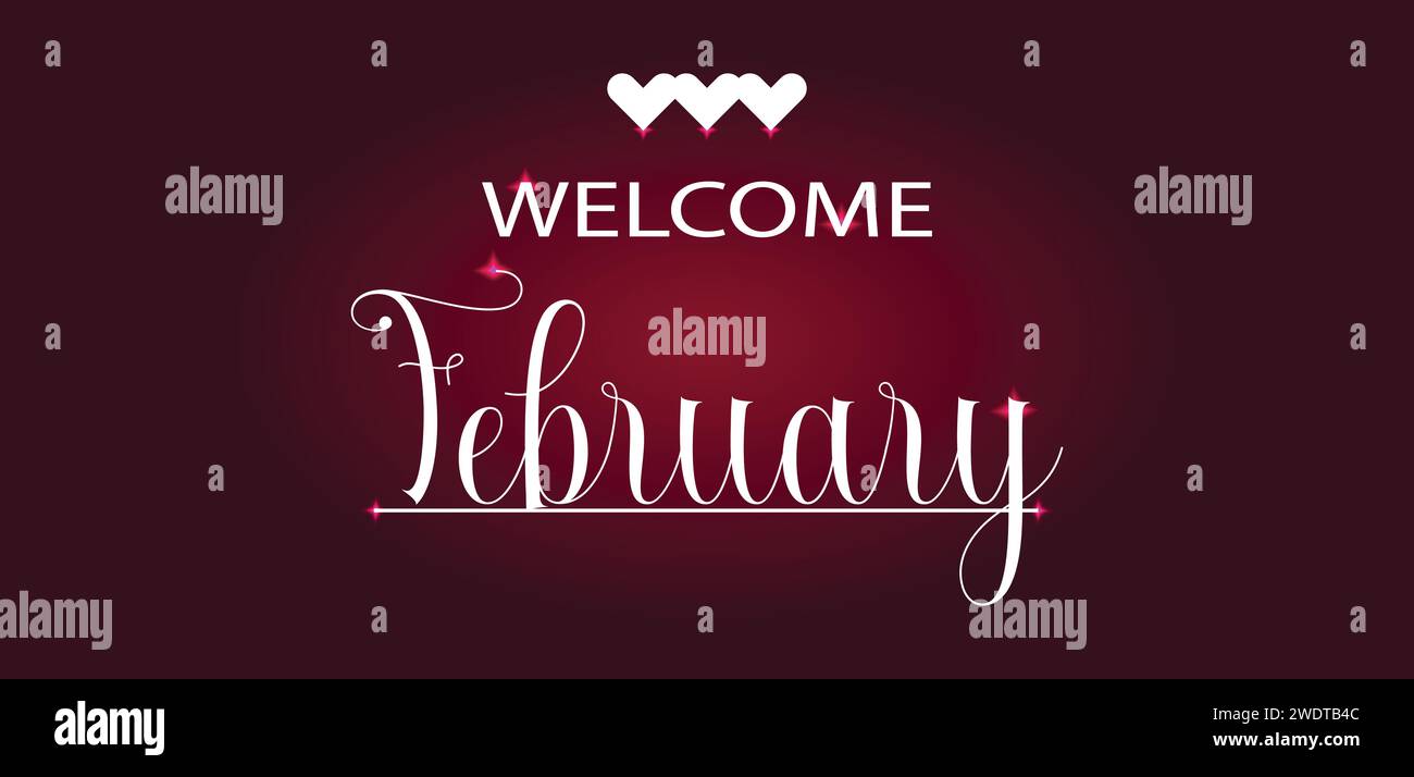 Welcome february amazing text illustration design Stock Vector Image ...