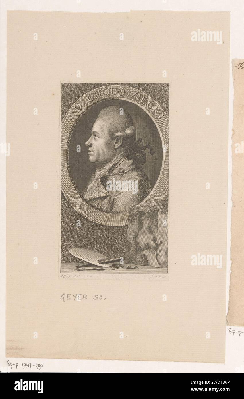 Portrait van Daniel Nikolaus Chodowiecki, Christian Gottlieb Geyser ...