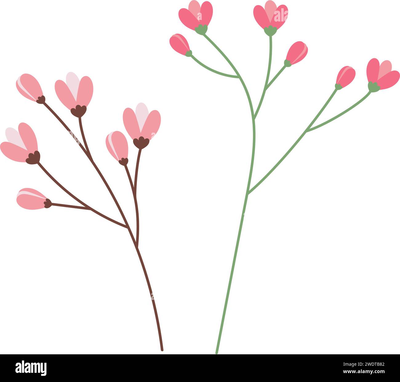 Colorful flowering branches Stock Vector Images - Alamy