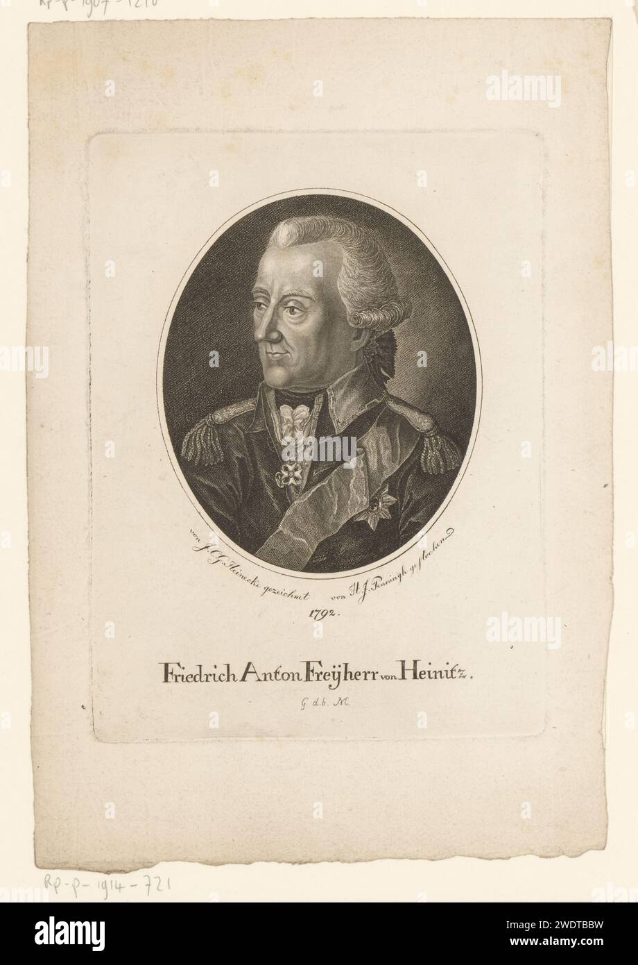 PortraT van Friedrich Anton von Heynitz, Heinrich Jan Penningh, after ...