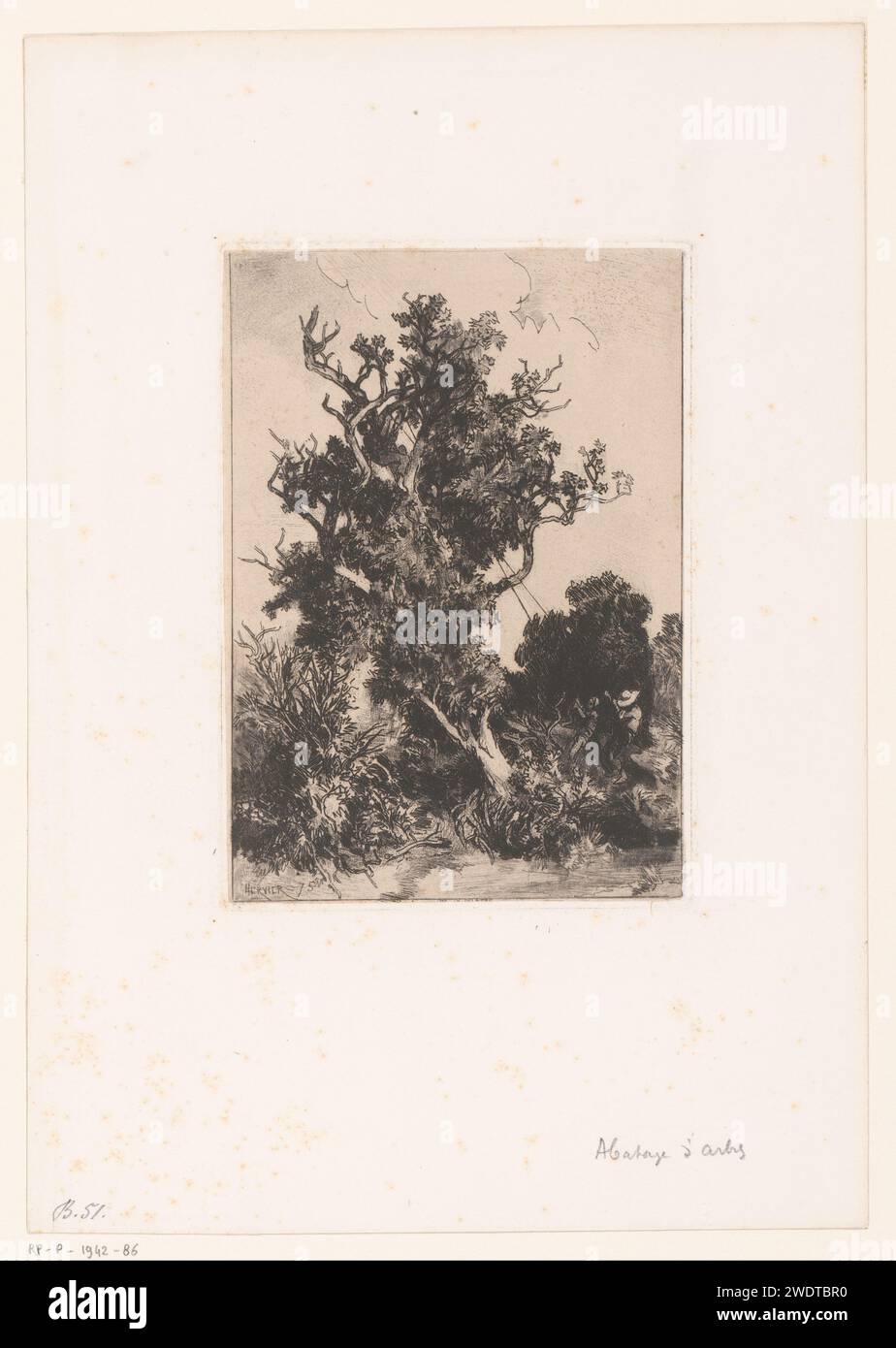 Boom in a landscape, Louis-Adolphe Hervier, 1875 print Paris paper ...