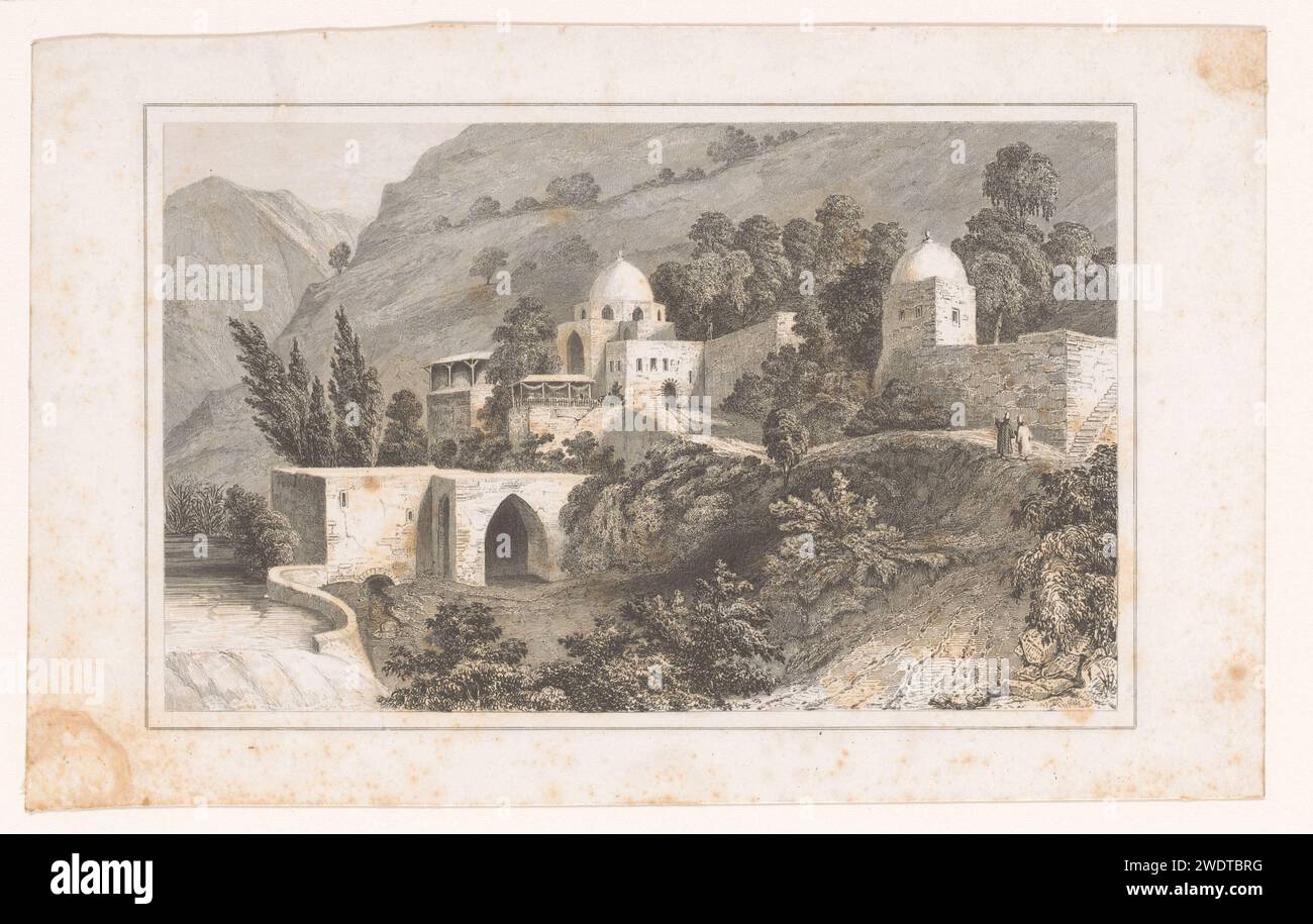 Temple complex in a hilly landscape, Auguste Numans (attributed to ...