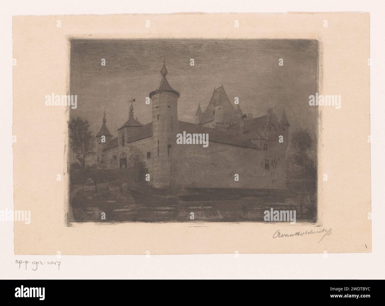 View of Bosenstein Castle near Broechem, Albert van Holsbeeck, 1887 ...