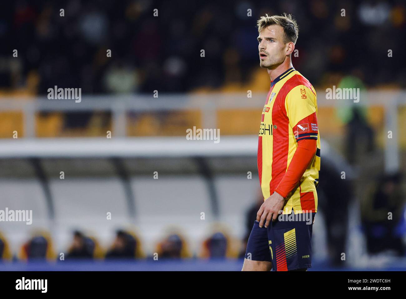 Lecce's Croatian defender Marin Pongracic looks during the Serie A ...
