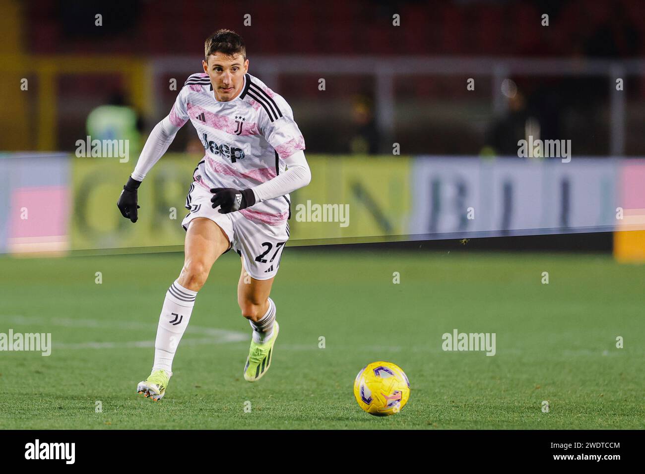 Juventus' Italian defender Andrea Cambiaso controls the ball during the ...