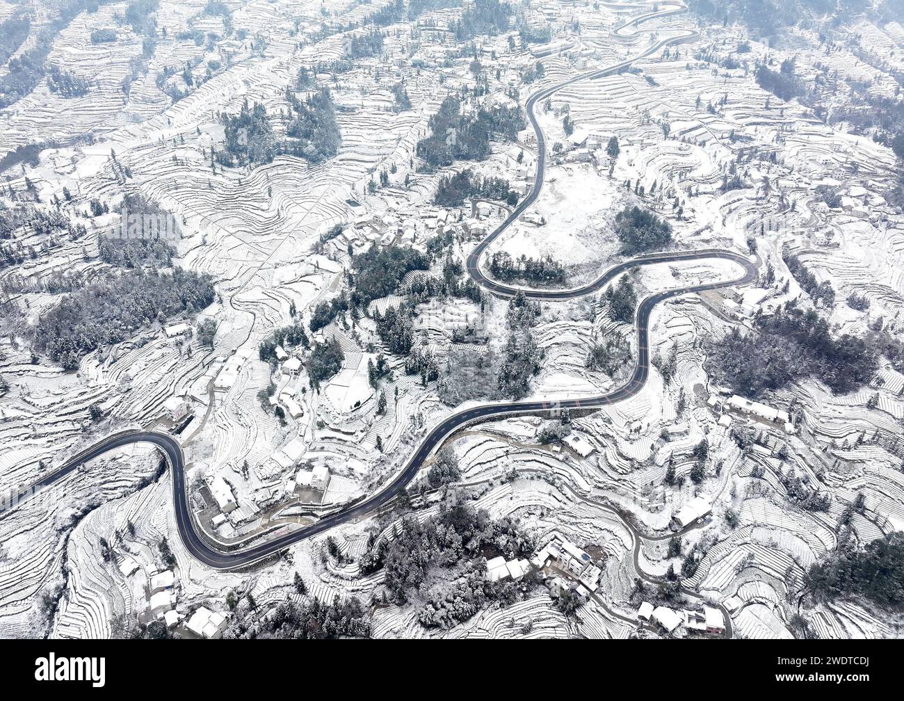Beijing, China. 22nd Jan, 2024. An aerial drone photo taken on Jan. 22 ...