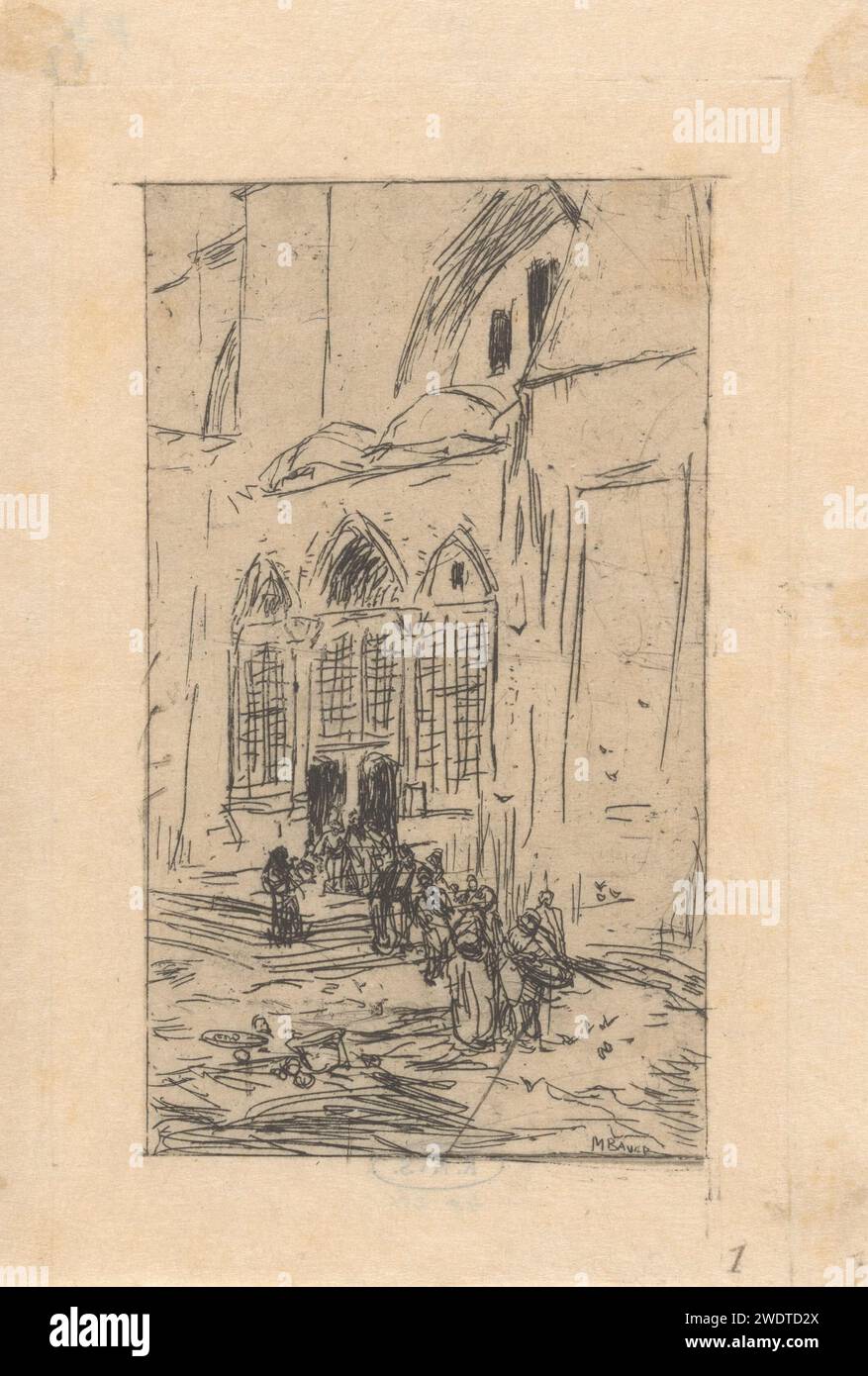 Süleymaniye-Moskee in Constantinople, Marius Bauer, 1888 print A ...