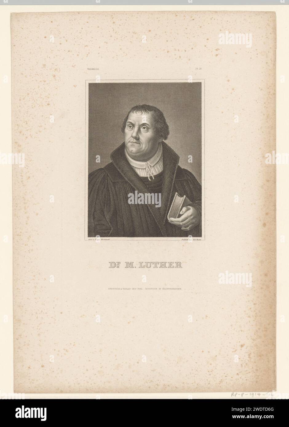 Portrait van Martin Luther, Johann Georg Nordheim, After Cranach, 1852 ...