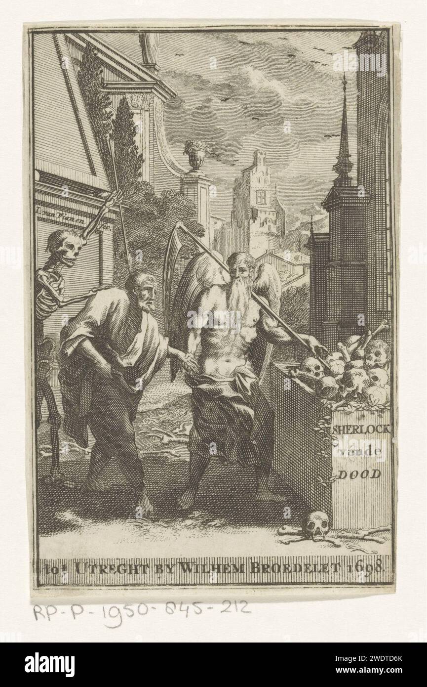 Allegorical representation with death, father time and an old man, Jan ...