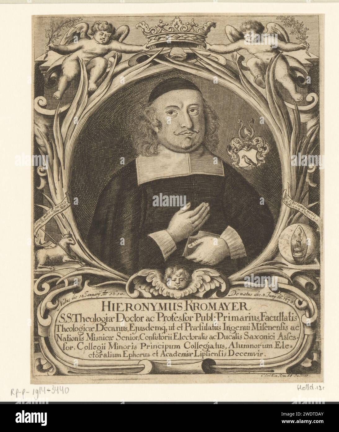 Portrait of Hieronymus Kromayer, Christian Romstet, 1665 - 1721 print ...