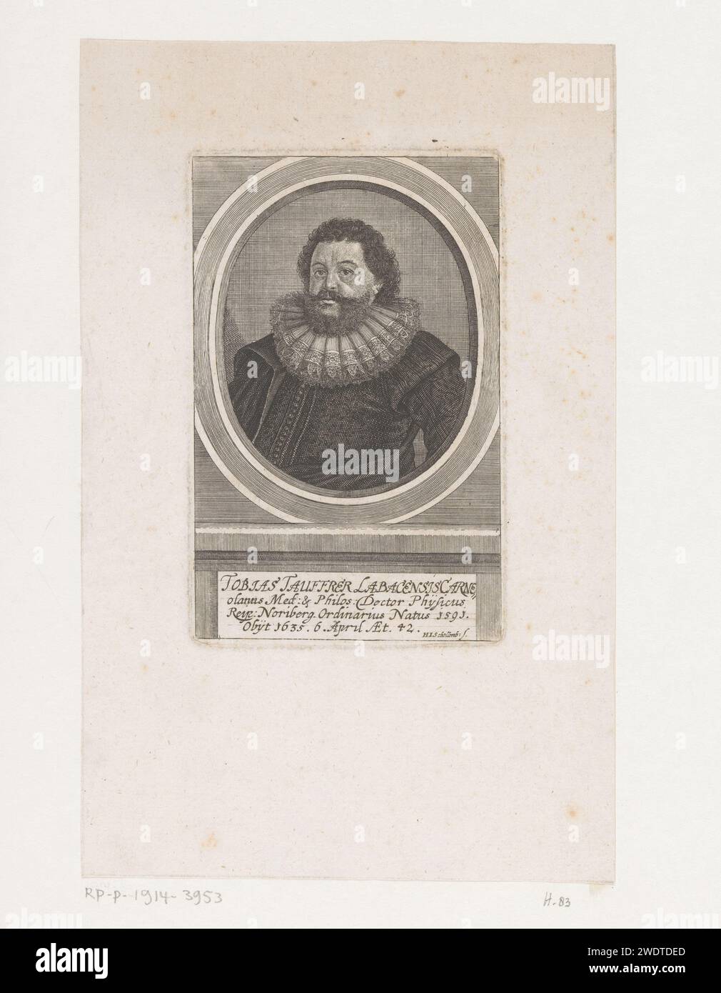 PortraT van Tobias Taufrer, Johann Jacob Schollenberger, 1656 - 1689 ...