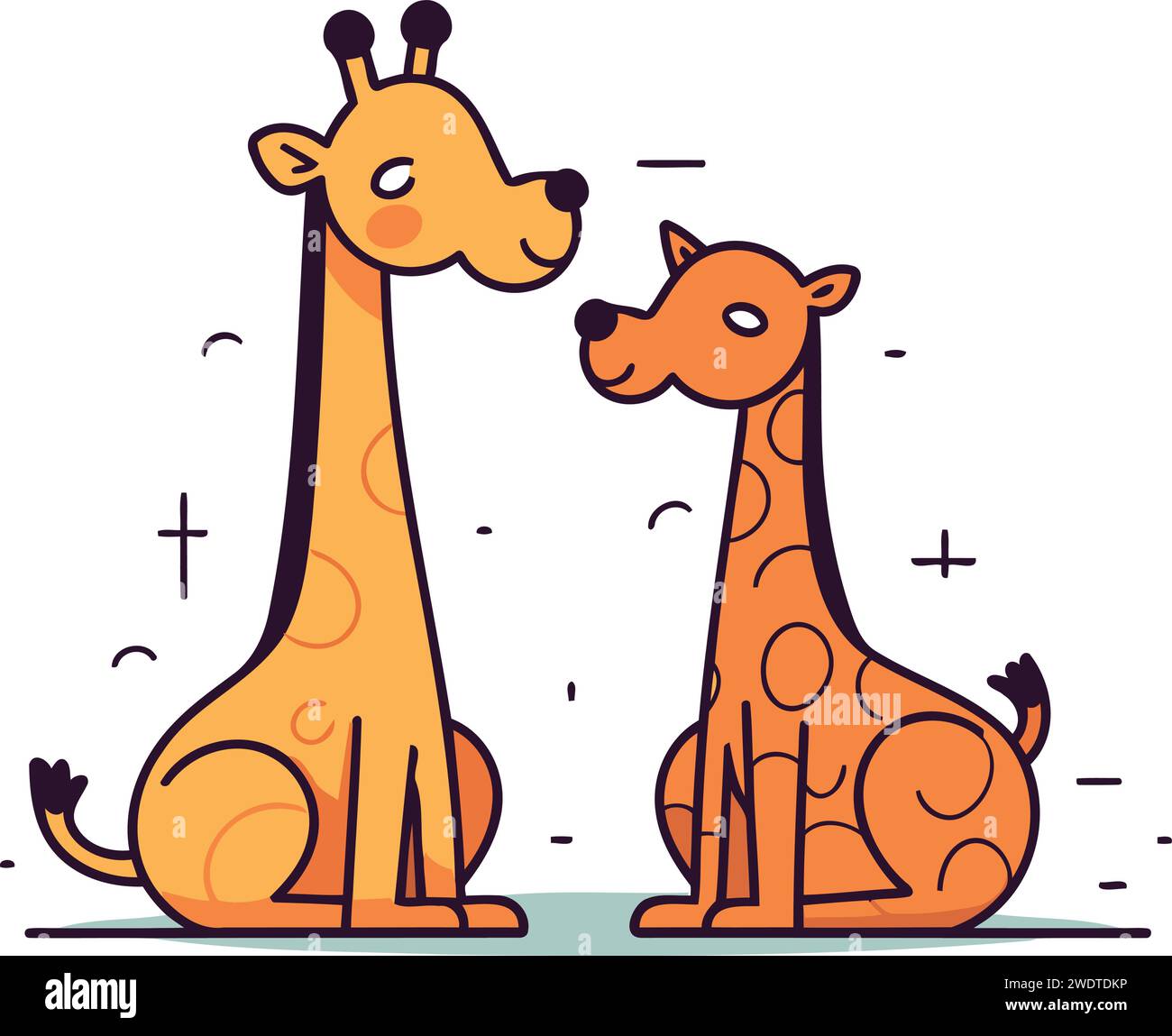 Cartoon giraffes illustration hi-res stock photography and images - Alamy