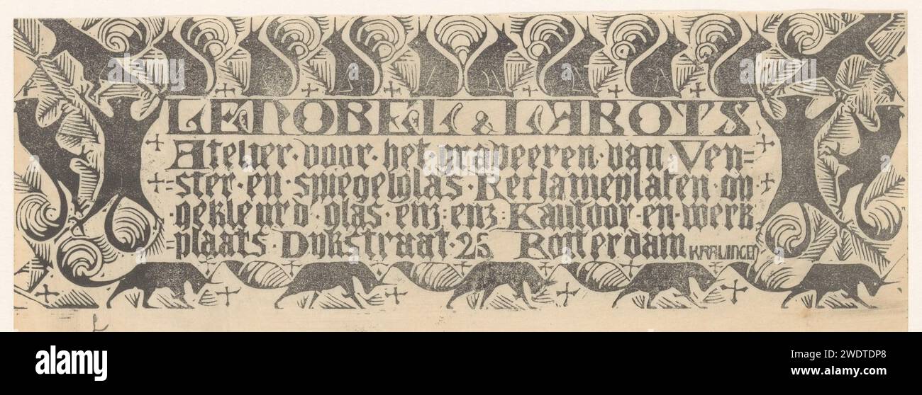 Letterhead of Le Nobel & Labots, Mathieu Lauweriks, 1874 - 1932 print ...