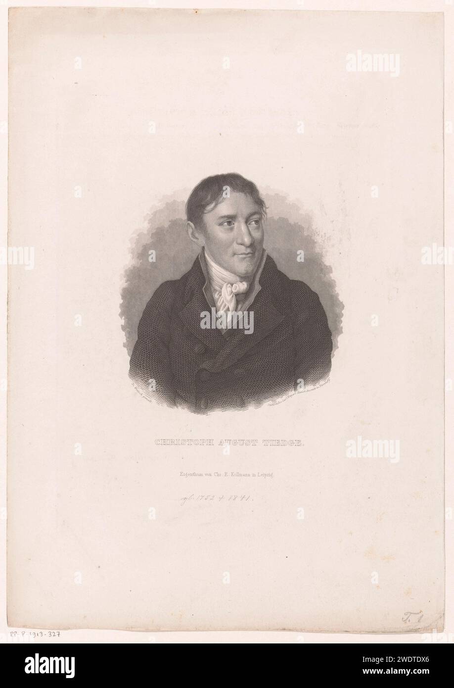 PortraT van Christoph August Tiedge, Carl Mayer, after Friedrich Georg ...