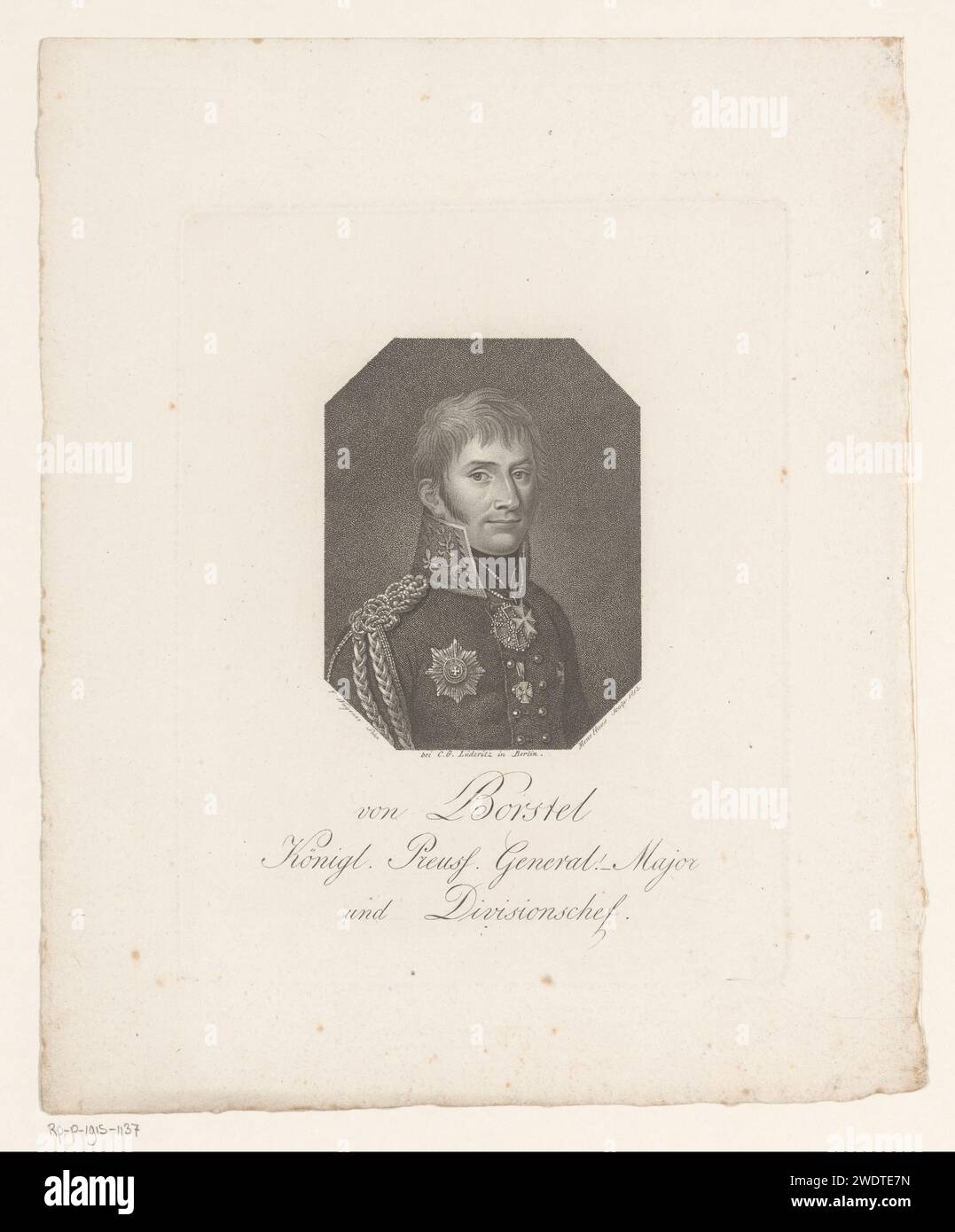 PortraT van Ludwig von Borstell, Meno Haas, after Friedrich Erhard ...
