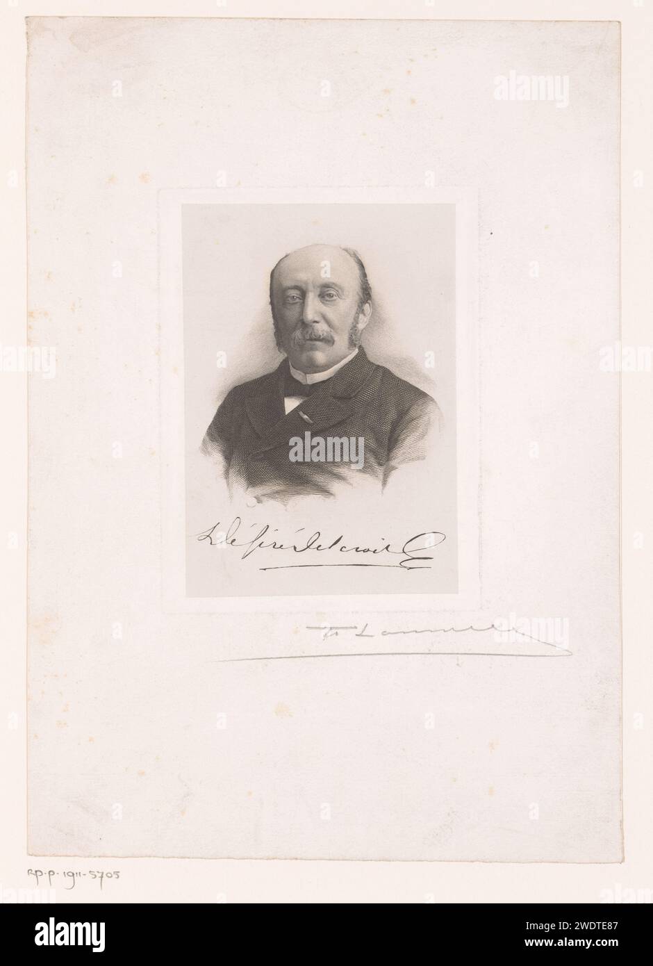 Portrait of Désiré Delcroix, Frans Lauwers, 1864 - 1911 print paper ...