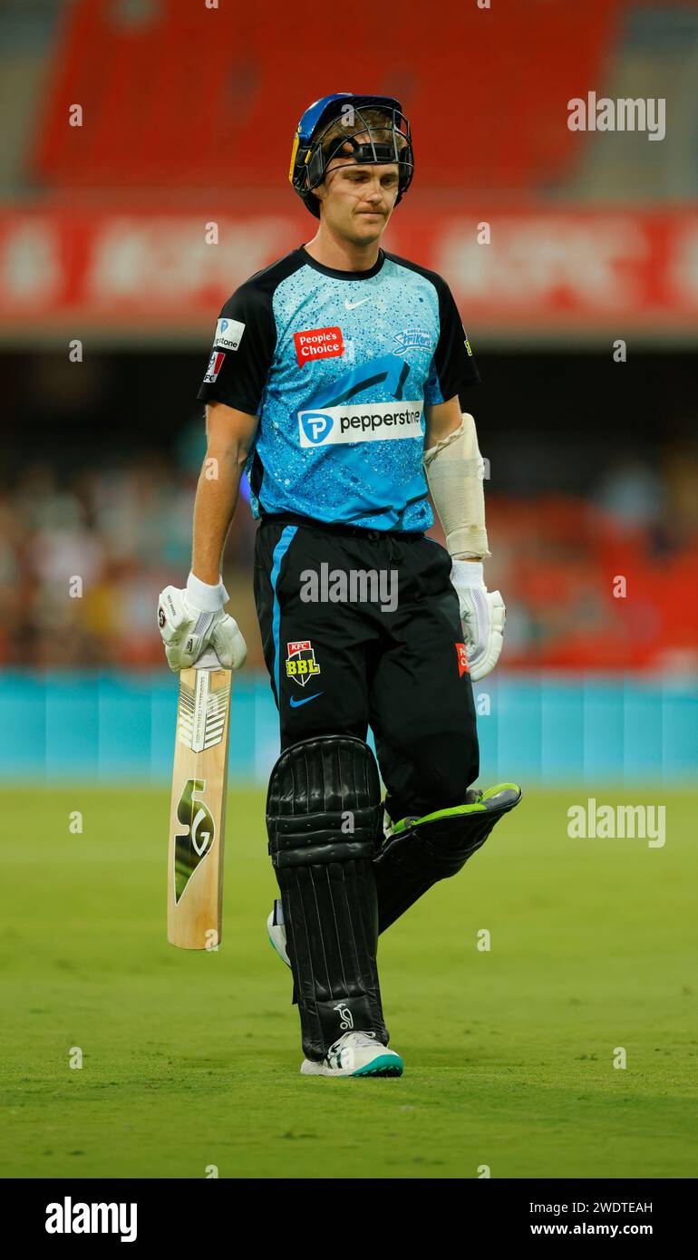 Gold Coast, Australia. 22nd Jan 2024. Henry Thornton caught by Paul ...