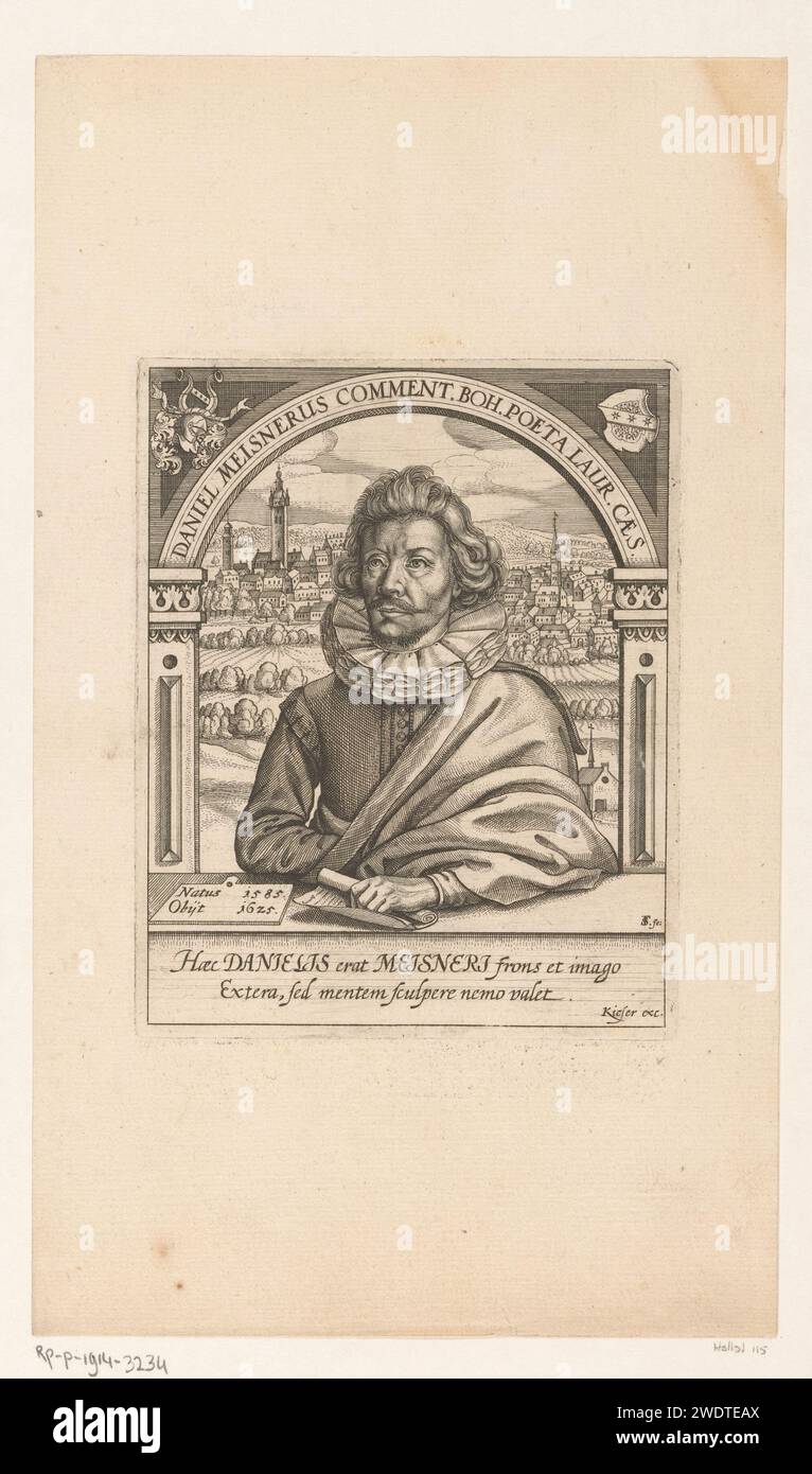 Portrait of Daniel Meisner, Sebastian Furck, 1625 print With caption in ...