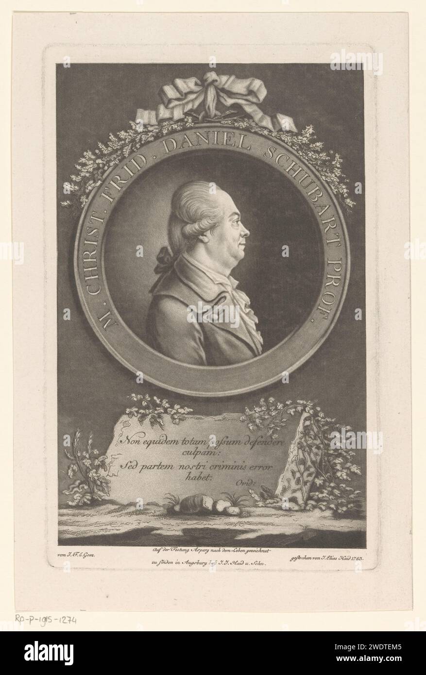 Portrait van Christian Friedrich Daniel Schubart, Johann Elias Haid ...
