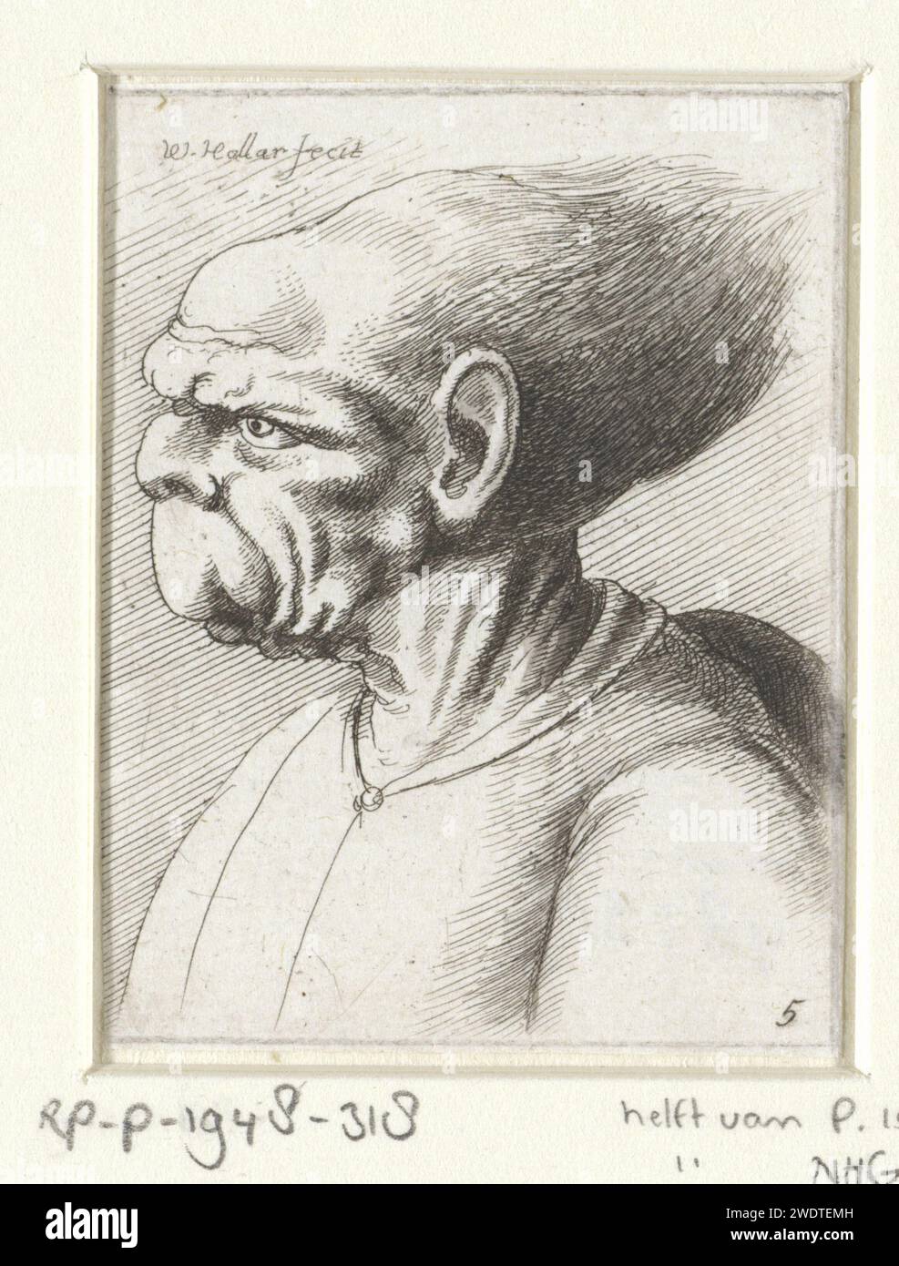 Misformed Men's Head, Wencslaus Hollar, After Leonardo da Vinci, 1645 ...