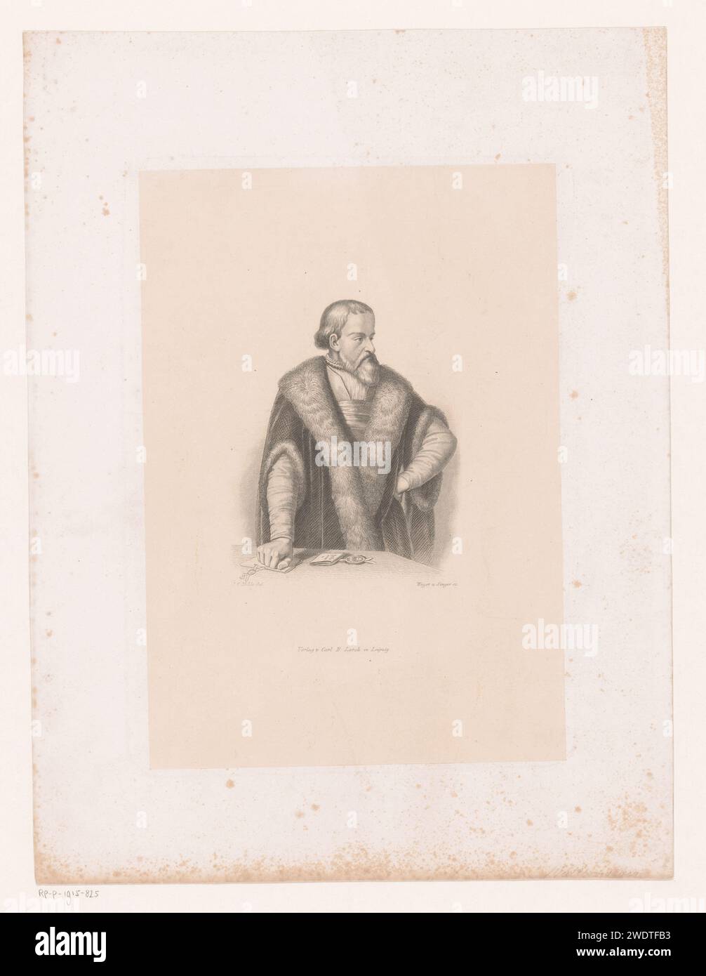 PortraT van Jürgen Wullenwever, August Weger, After J.C. Milde, 1849 - 1892 print Leipzig paper ...