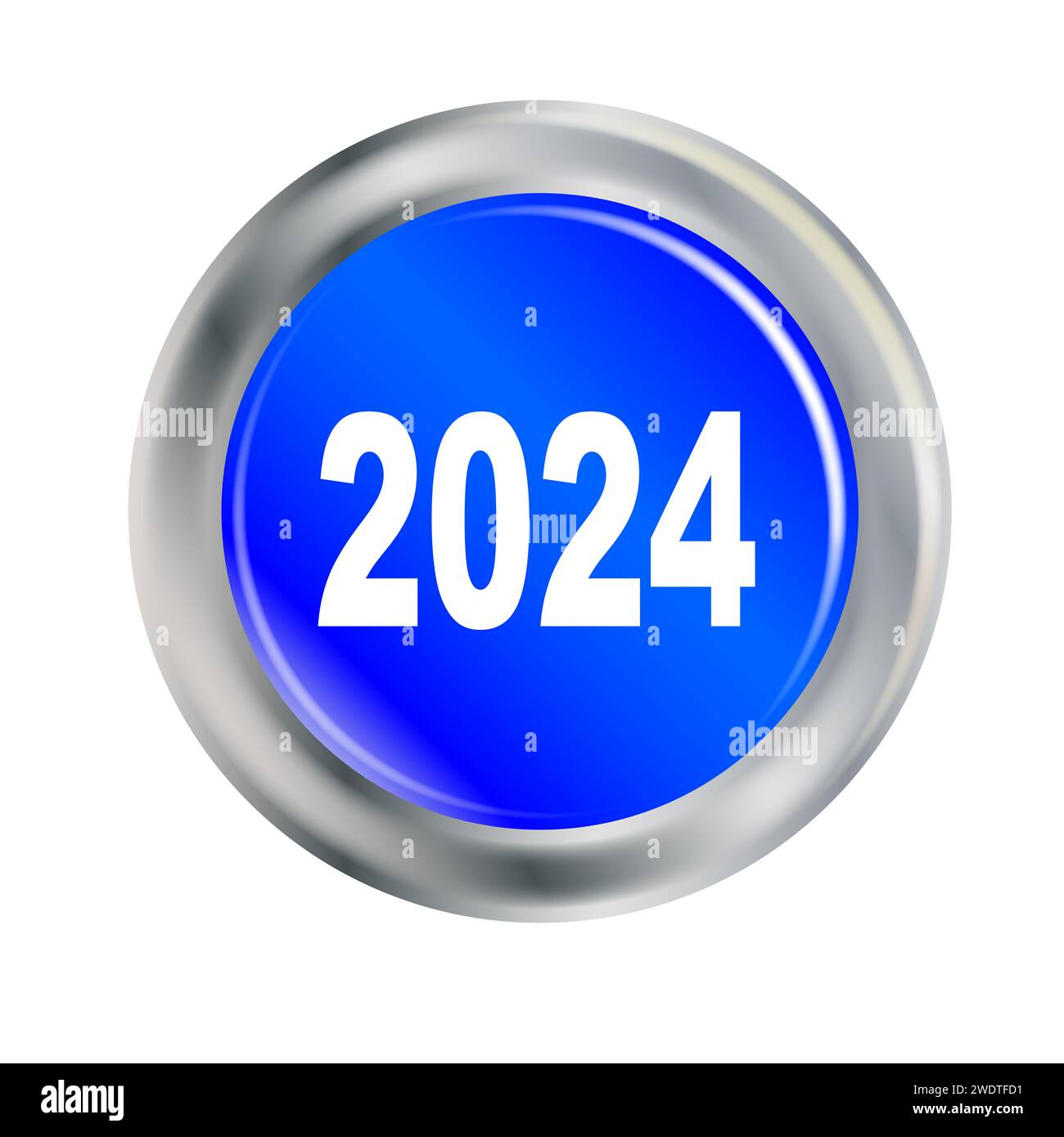 A button with the legend 2024 over white Stock Photo - Alamy