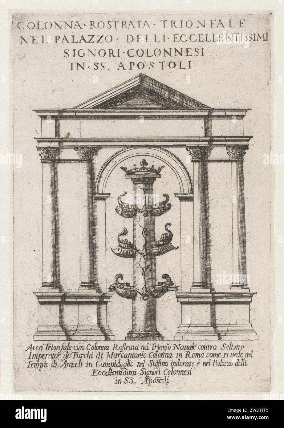 Colonna Rostrata, Giovanni Maggi, After Bartolomeo Rossi, 1651 print A ...