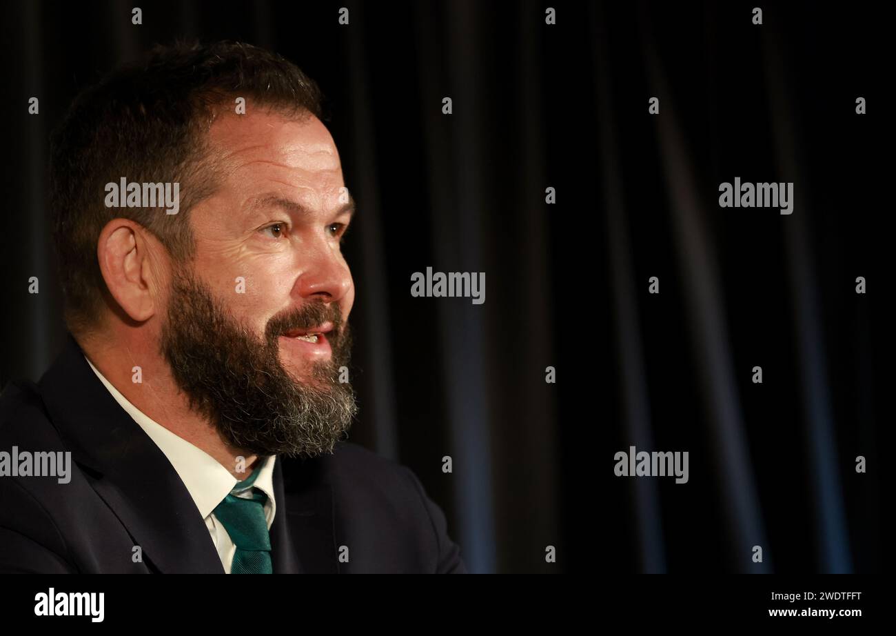 Ireland head coach Andy Farrell during the 2024 Guinness Men's Six Nations Launch at the ...