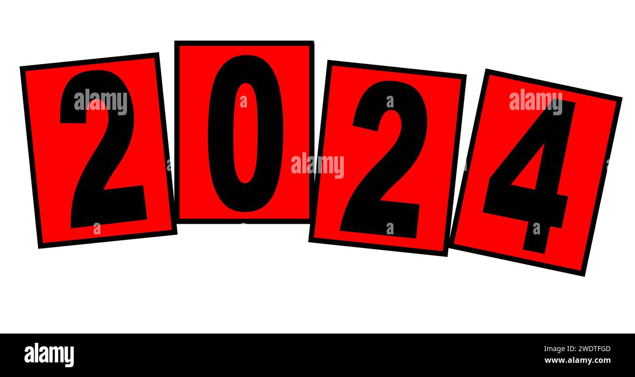 The number 2025 on red blocks for the year over a white background ...